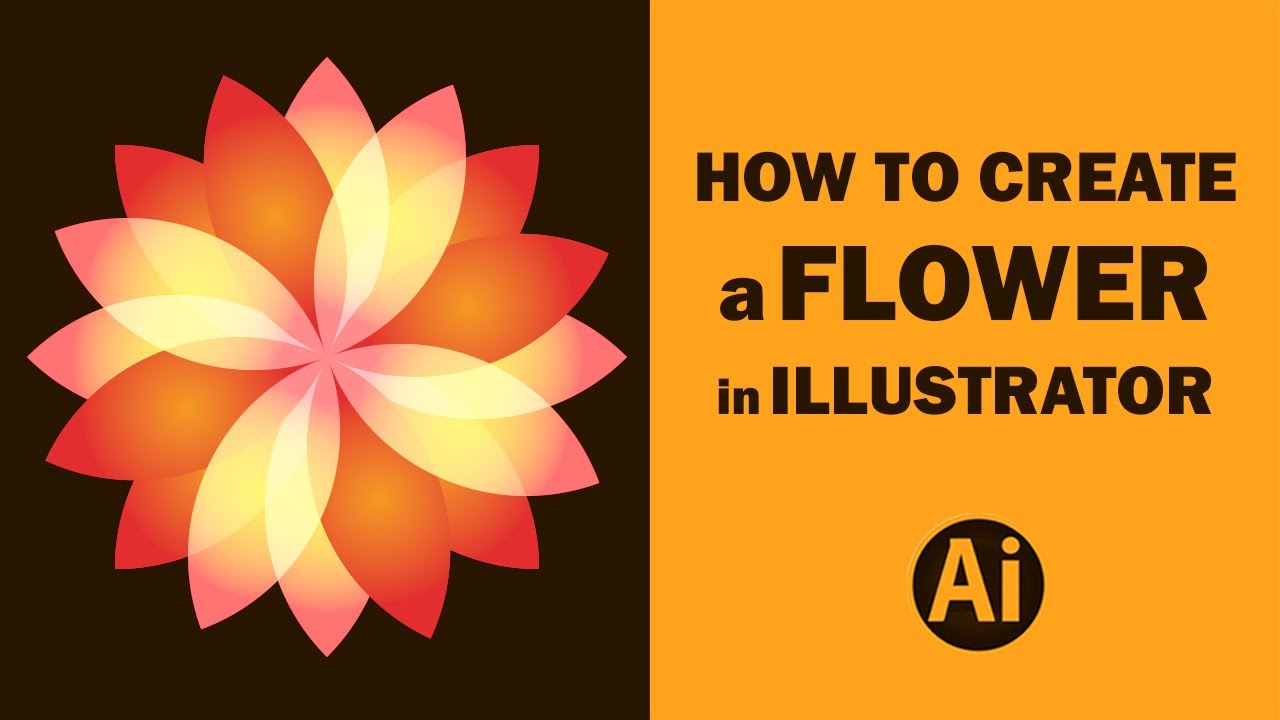 Flower design Adobe Illustrator tutorial - YouTube