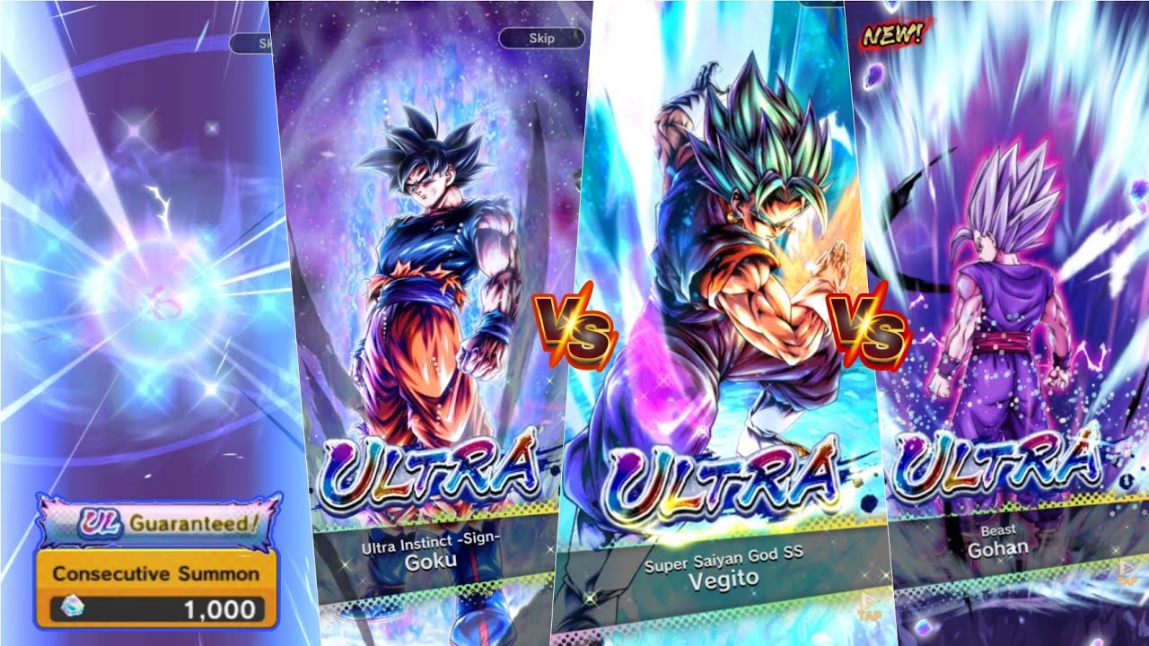 The Most Three Rare Ultra Banner Summoning | Ultra Ui Goku | Vegito ...
