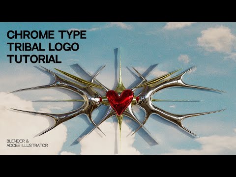 3D TRIBAL CHROME TYPE LOGO | ADOBE ILLUSTRATOR TO BLENDER TUTORIAL