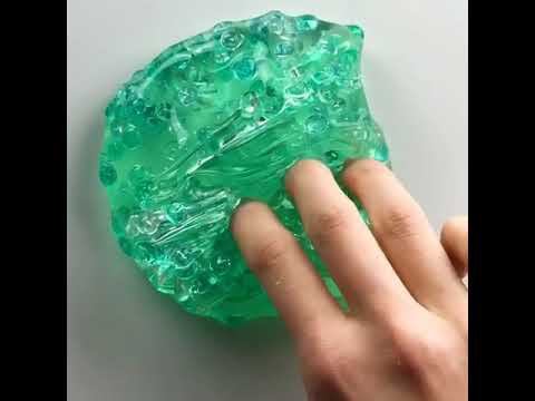 Slime Verde lindo com pedrinhas satisfatório - YouTube