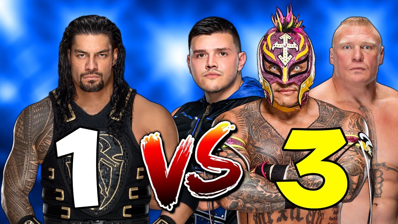 Roman Reigns vs. Rey Mysterio & Dominik Mysterio & Brock Lesnar // WWE ...