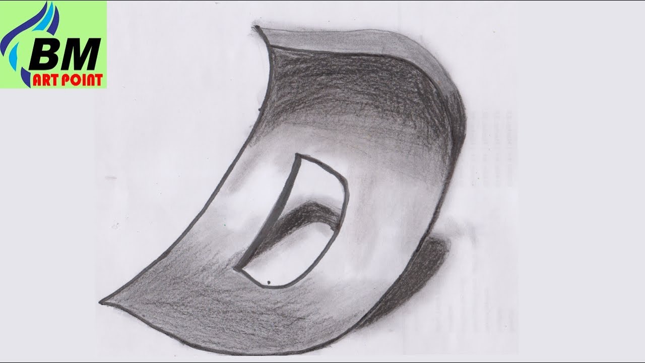 How to Draw 3D Letter - BM Art Point Drawing - Anamorphic Illusion ...