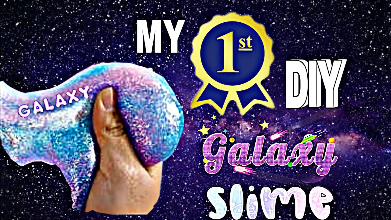 MY FIRST DIY GALAXY SLIME| ADDING PINK GALAXY MATERIALS INTO CLEAR ...