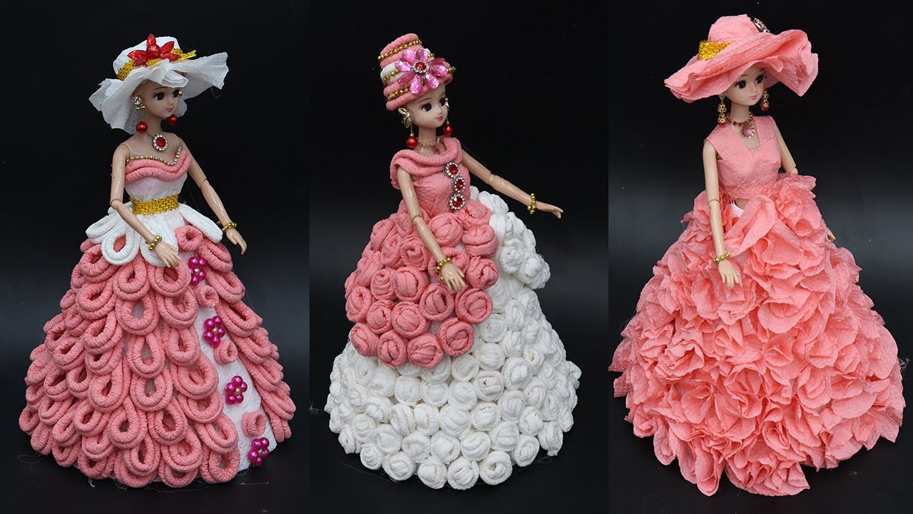 WOw !...5 Beautiful doll decoration with napkin paper - YouTube