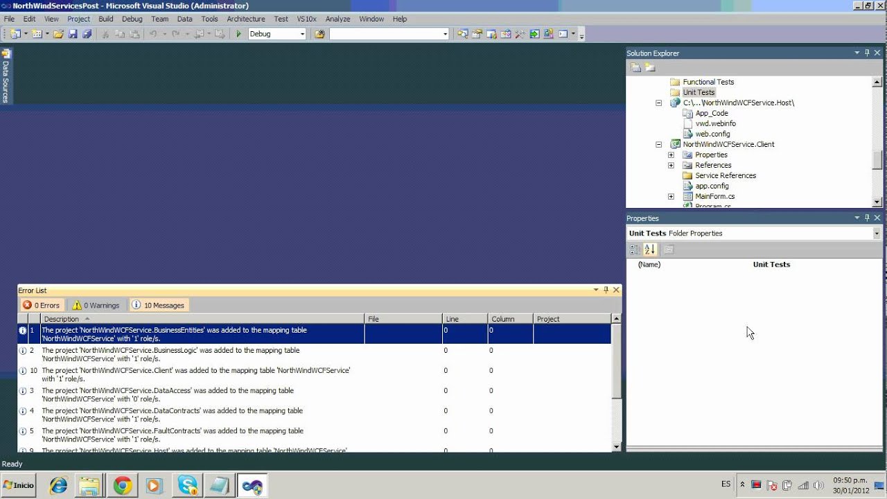 Web Services SoftWare Factory 2010 & VS 2010 (1-4) Creando Data ...