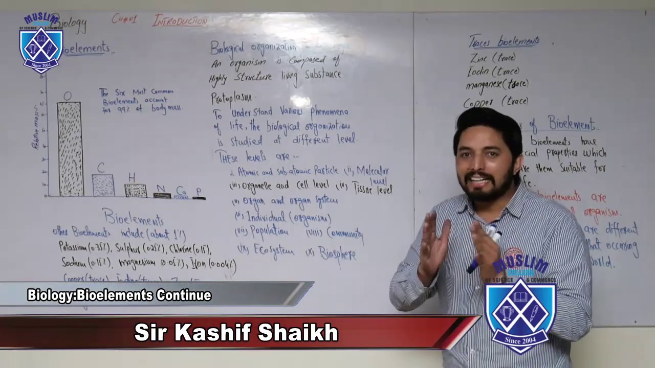1st year Biology Chapter 1 Bioelements Continue - YouTube