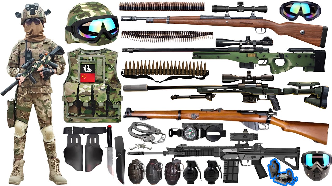 Special Forces military toy gun set unboxing, Barrett sniper rifle ...