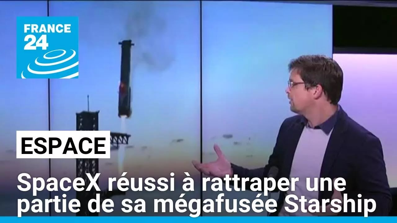 SpaceX réussi à rattraper une partie de sa mégafusée Starship, une ...