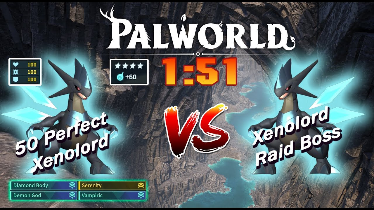 Palworld: 50 Perfect Xenolord vs Xenolord in 111 seconds - YouTube