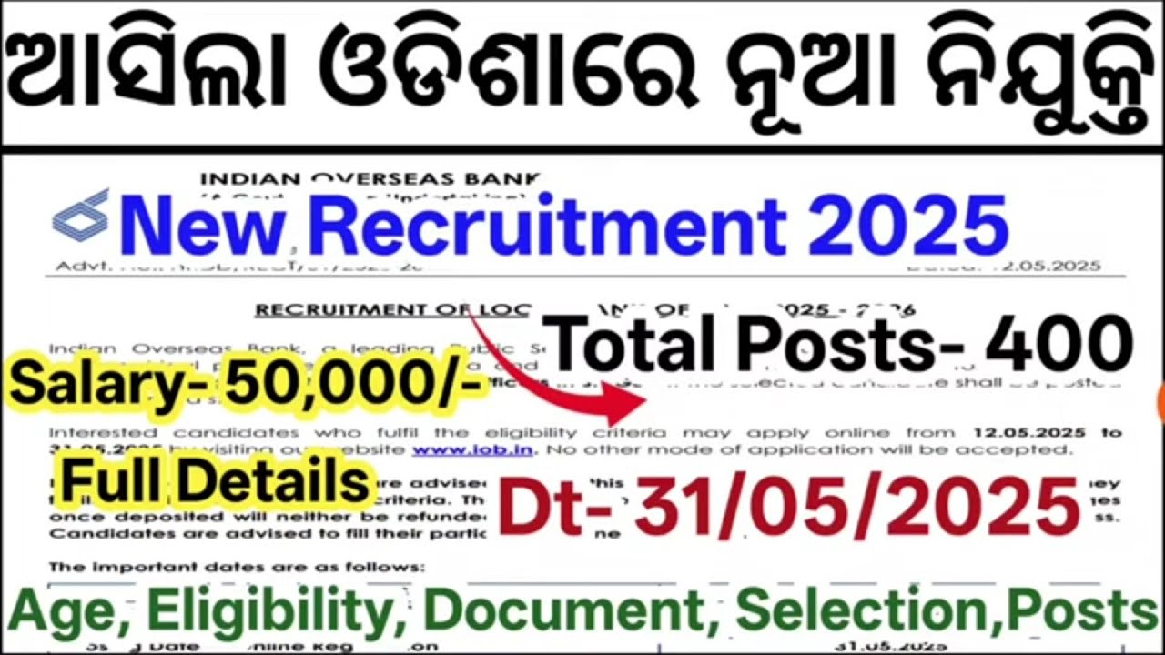 Odisha New Govt Jobs 2025 ! Odisha Latest Government Jobs ! Odisha New ...