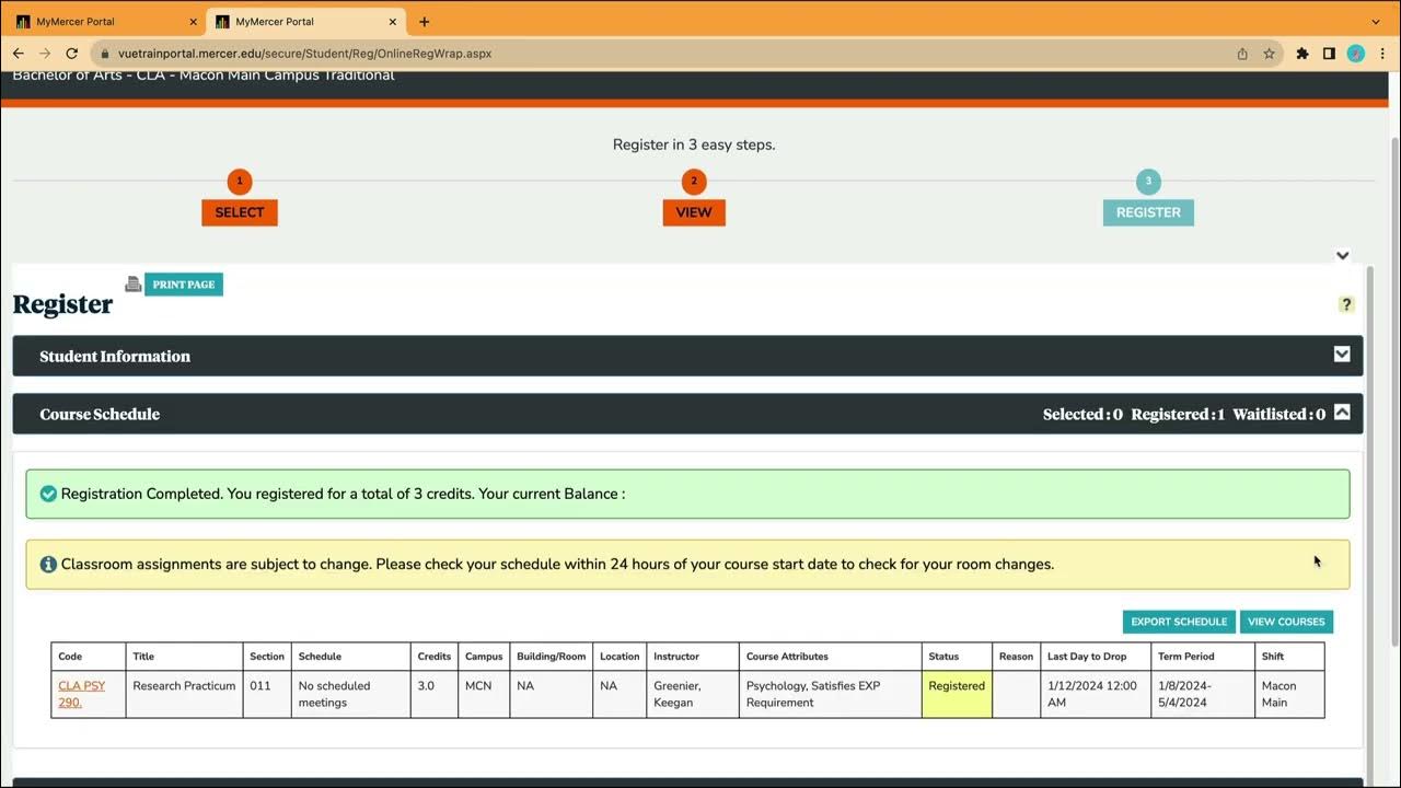 06 Finalize Registration: Review Selected Classes - YouTube