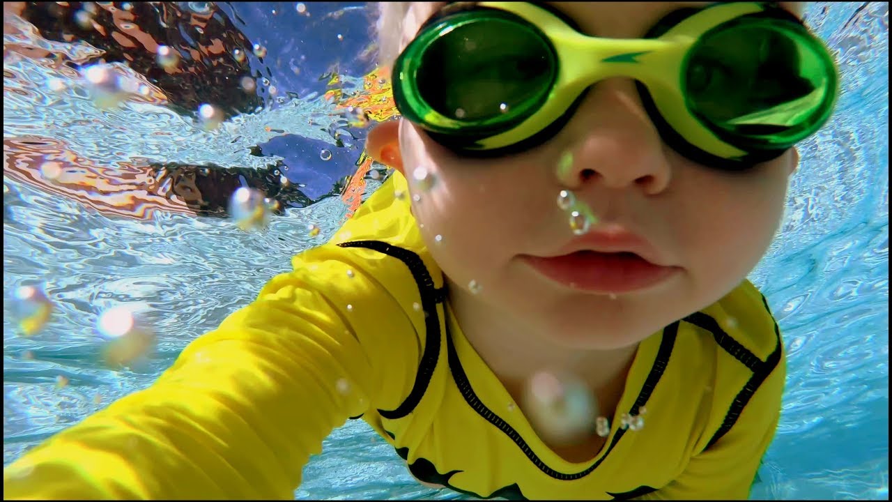 Swimming Down Deep and Playing in the Swimming Pool - YouTube