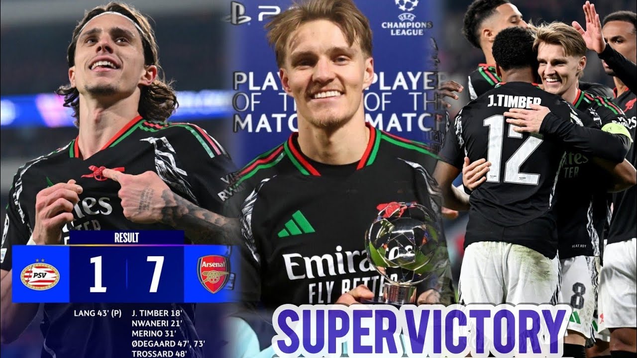 PSV. Vs. ARSENAL (1-7) SUPER VICTORY, A UCL RECORD, TIMBER, NWANERI ...