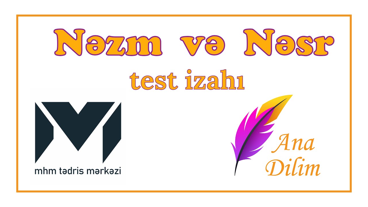 Nəzm və Nəsr. Ədəbiyyat Test İzahı. Ədəbiyyat Test Toplusu MHM ...