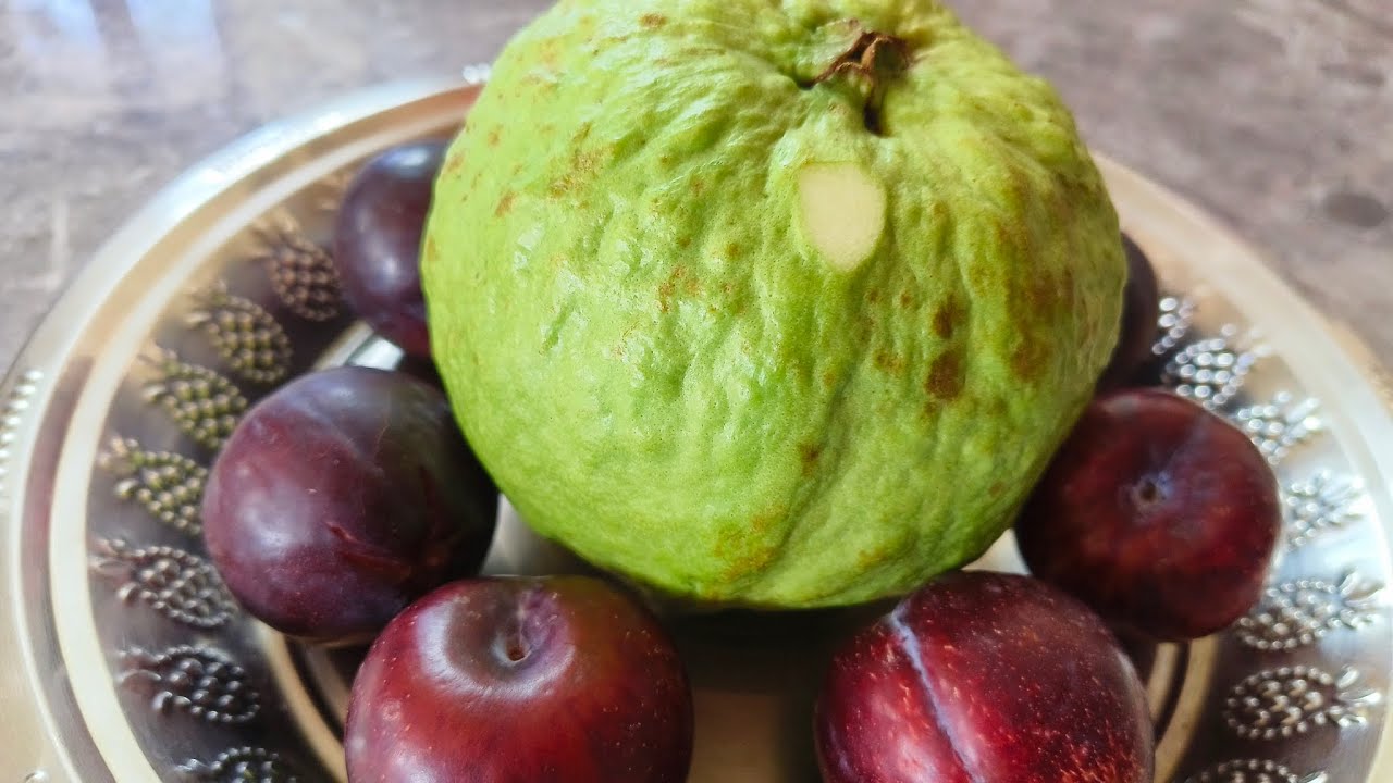 Giant guava and plums fruit - YouTube