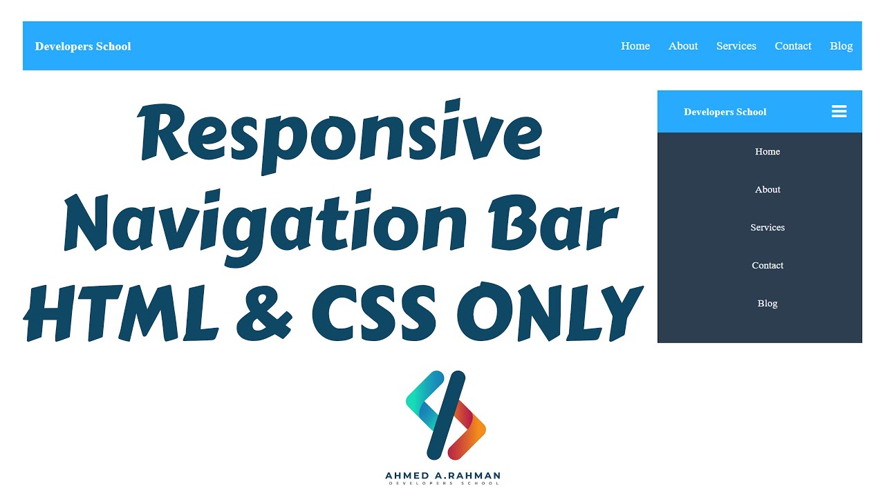 How To Create Responsive Navigation Bar Using Html And Css Youtube 8655