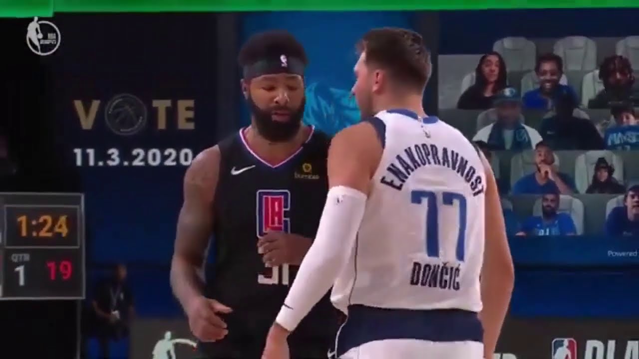 Marcus Morris FLAGRANT 2 foul on Luka Doncic! HARD FAUL! - YouTube