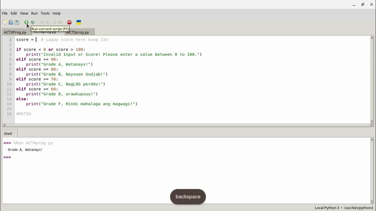 Function "assign_grade(score)" - YouTube