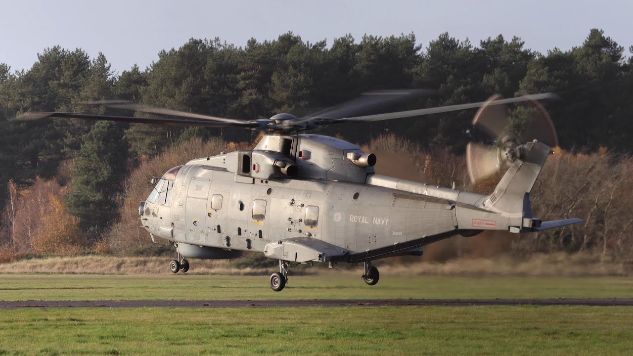 Royal Navy Merlin & Wildcat Military Helicopters at RAF Woodvale - YouTube