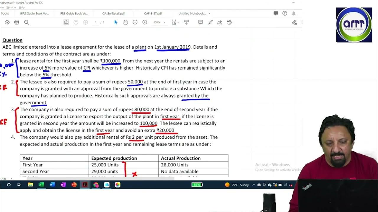 CFAP-1 AAFR Lecture 4 Part-5 Cmprehensive Question on Lease Payments By Sir ARM Dec'23 & June'24 ...