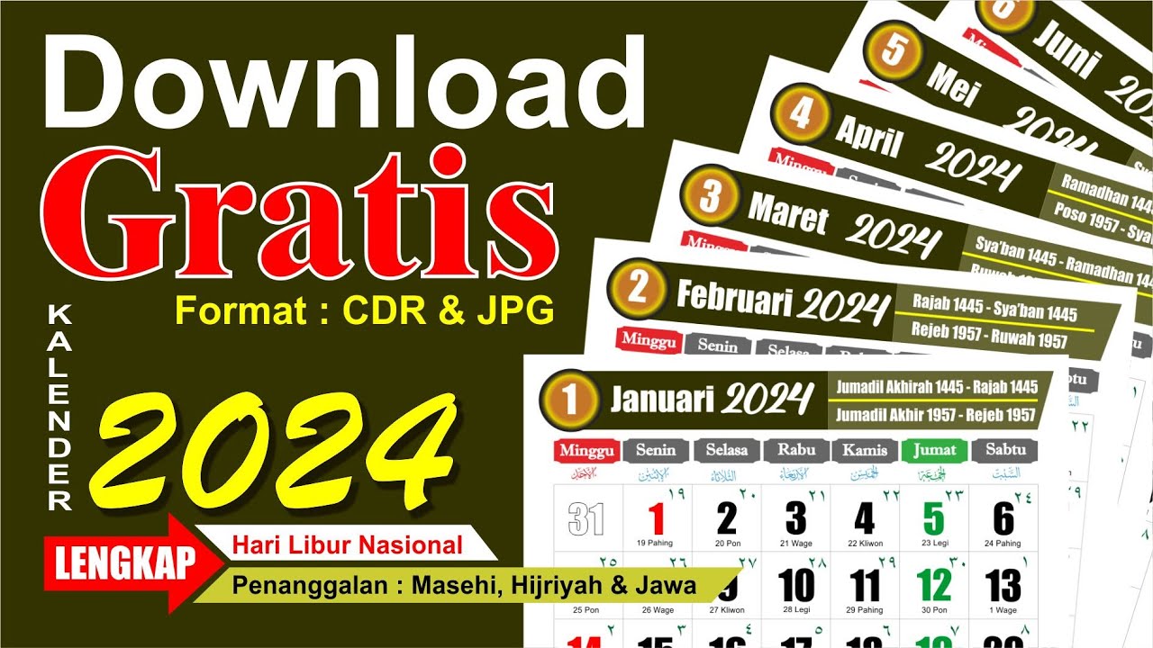 Kalender 2024 lengkap dengan tanggal merah - Penanggalan Hijriyah ...