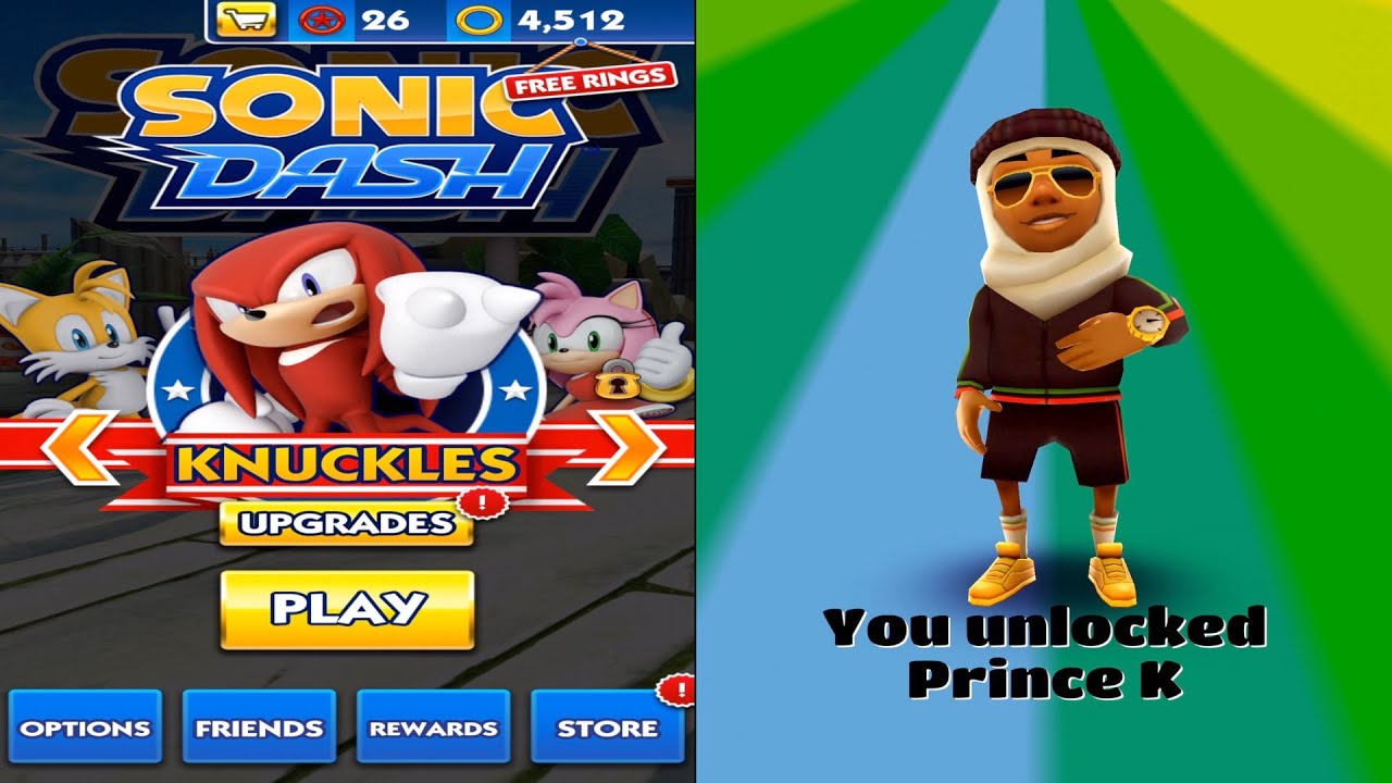 Sonic Dash - Knuckles VS Subway Surfers - Prince K | Double iOS Android ...