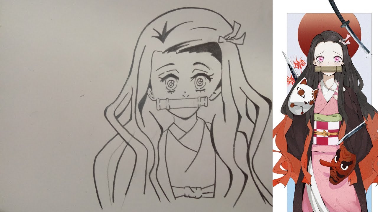 Easiest Way To Draw Nezuko | How To Draw Nezuko | Demon Slayer #drawing ...