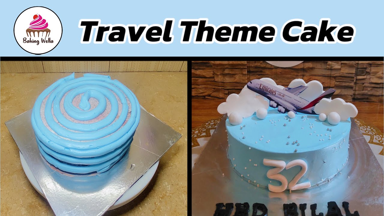 Bon Voyage cake | Travelling theme cake | Emirates plane cake Decor ...