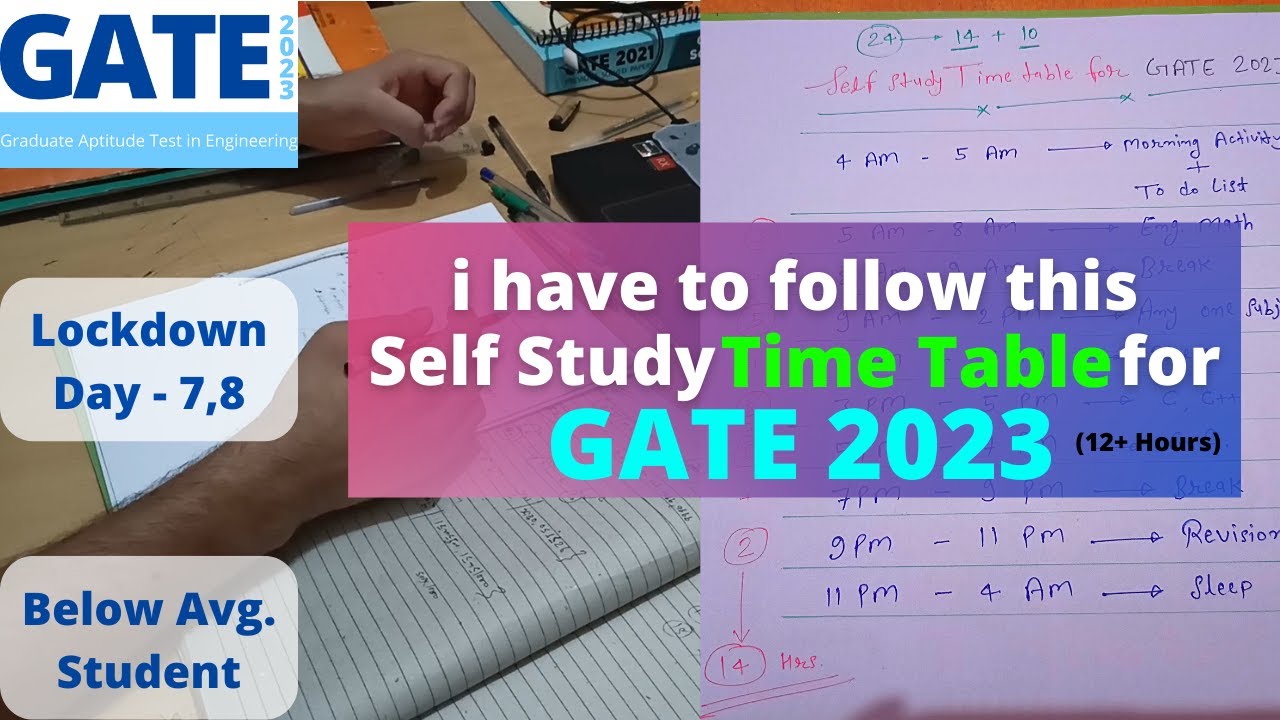 Gate aspirants || self study time table for gate exam || try to crack ...