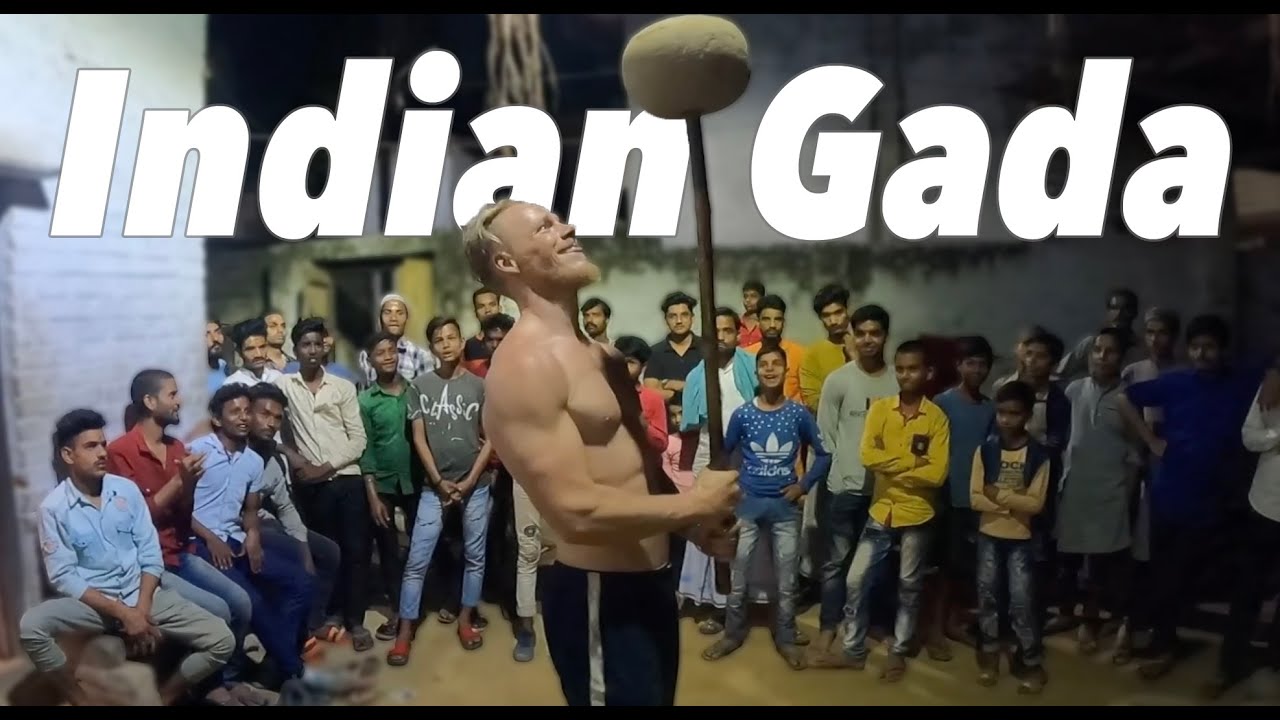 Swinging Gada in Fida Hussein Akhara Varanasi | गदा अखाड़ा विदेशी - YouTube