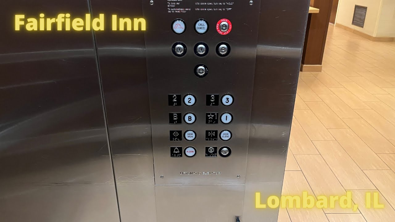 Liftomatic Hydraulic elevator at Fairfield Inn in Lombard, IL - YouTube