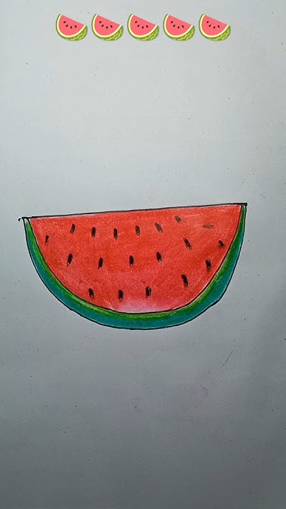 How To Draw And Colour Slice of Watermelon/Colouring Watermelon Easily ...