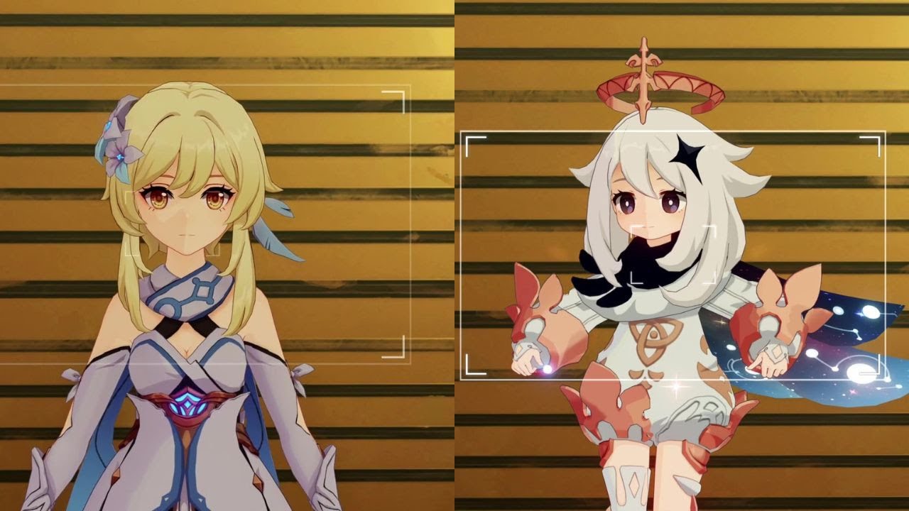 Traveler Lumine & Paimon Mugshot Cutscene | Fortress of Meropide ...