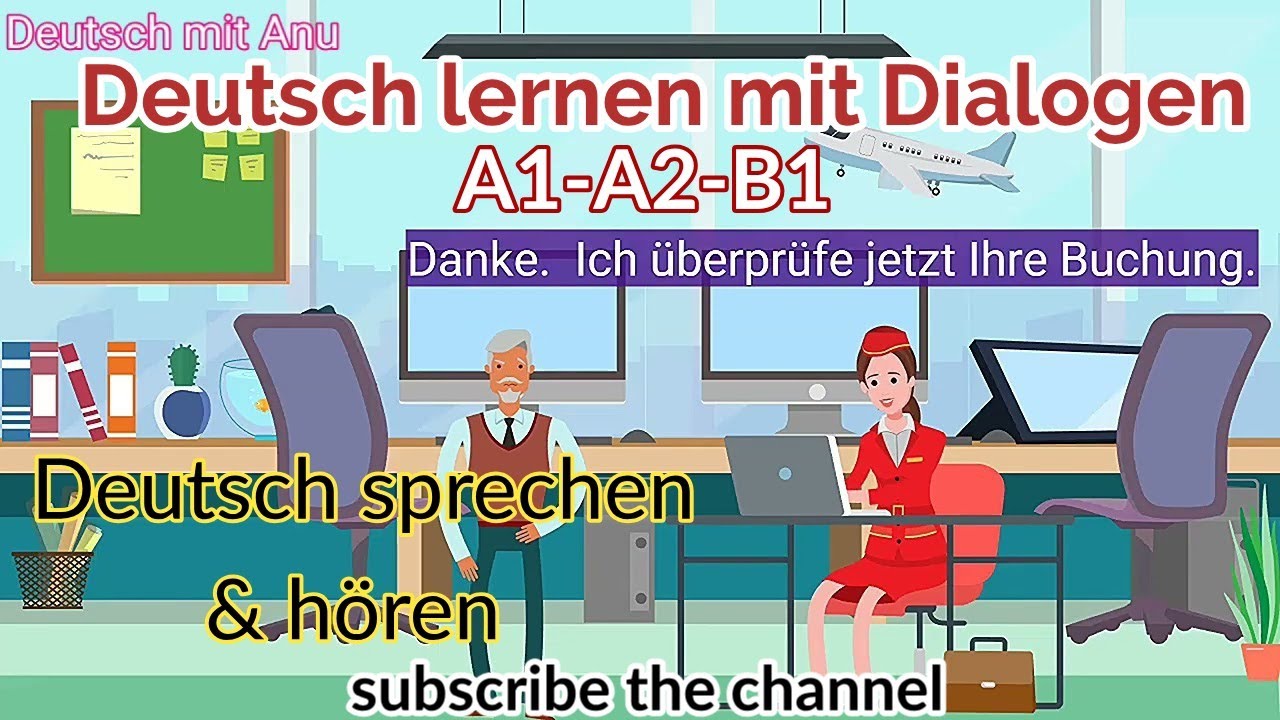 Am Flughafen | Deutsch lernen mit Dialogen | Deutsch mit Anu - YouTube