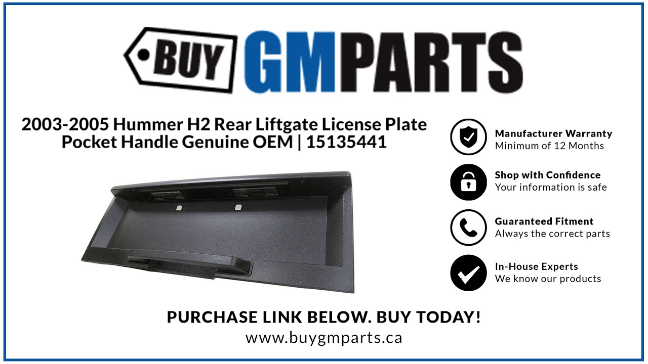 2003-2005 Hummer H2 Rear Liftgate License Plate Pocket Handle Genuine ...