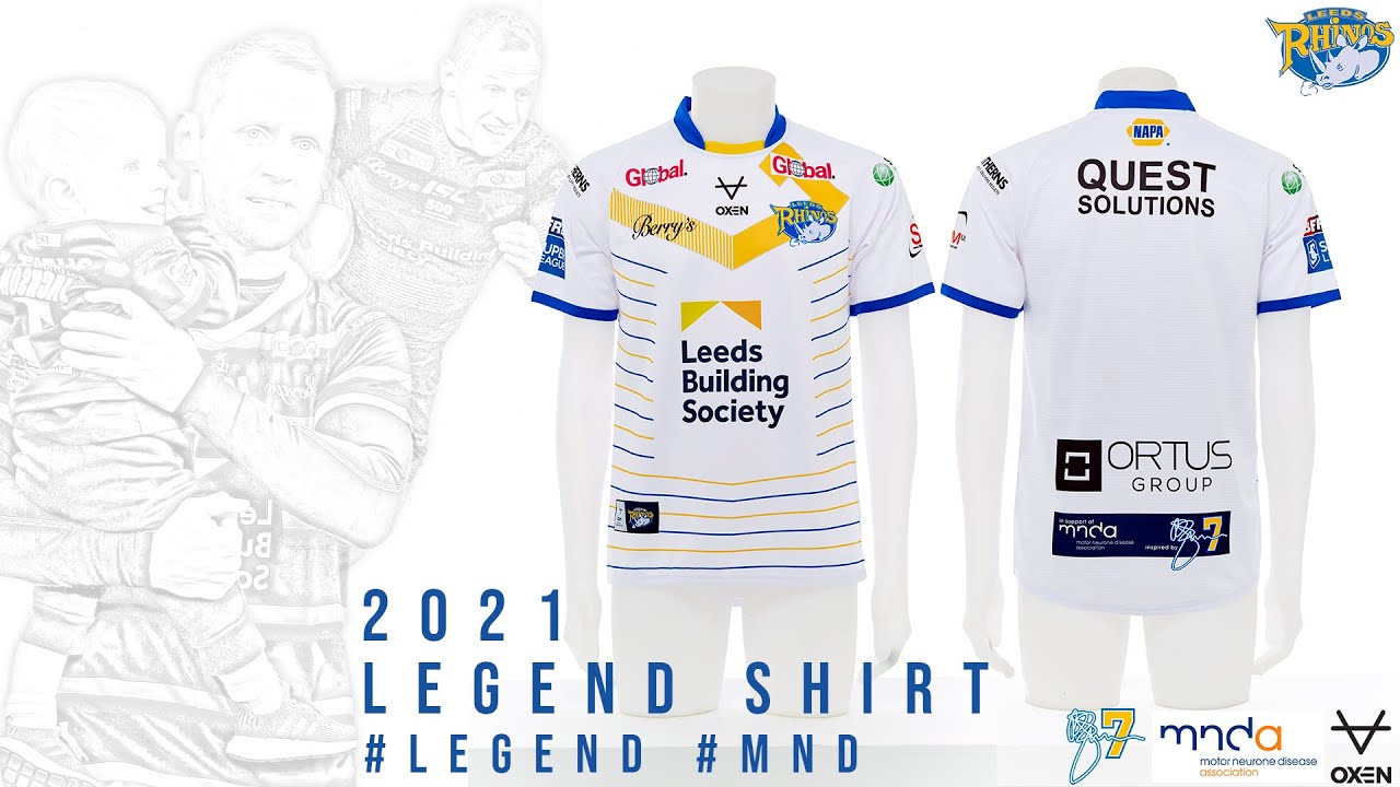 Rhinos launch new look Legends shirt to celebrate Rob Burrow and raise ...