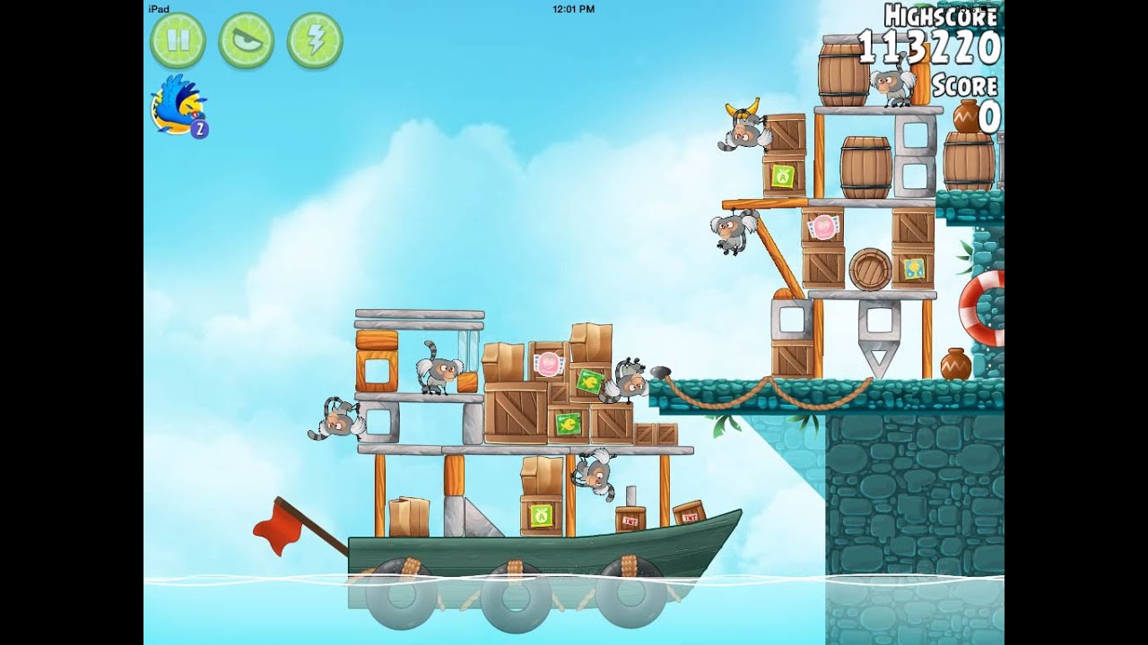 Angry Birds Rio Level 7 Hidden Harbor Walkthrough 3 Star - YouTube