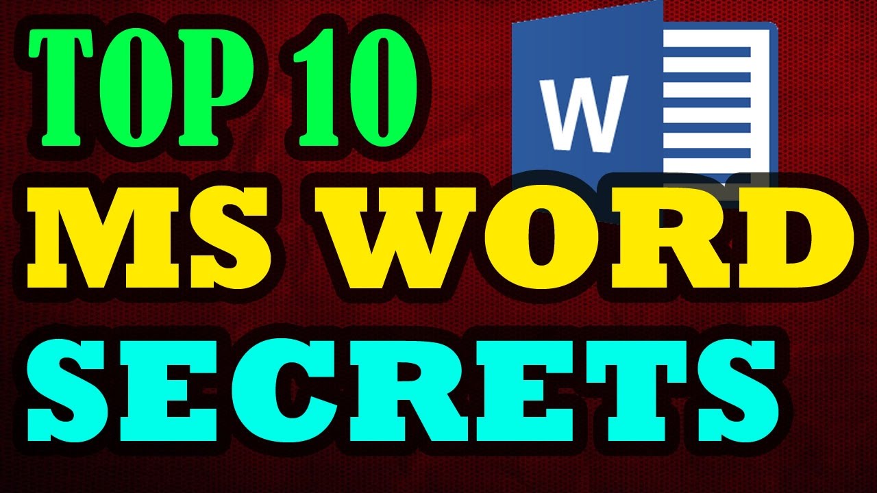 Ms Word Tips And Tricks, Secrets of Ms Word [Easy And Important] - YouTube