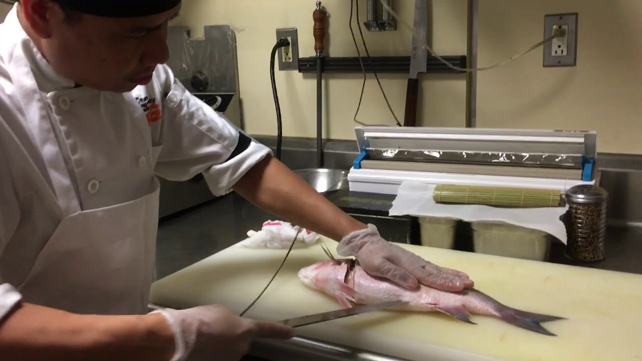 Easy way to cut striped bass - YouTube