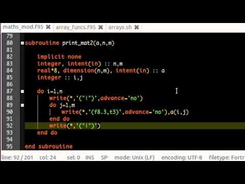 Advanced Fortran Programming : 001 : Intro + Intrinsic Array Functions - YouTube