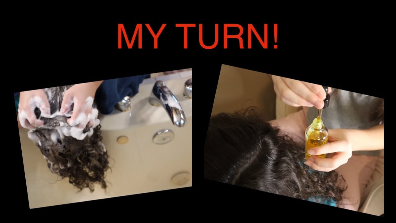 ASMR Oil Scalp & Shampoo | My Turn! | Shampoo in Bathtub | Rub Oil in ...