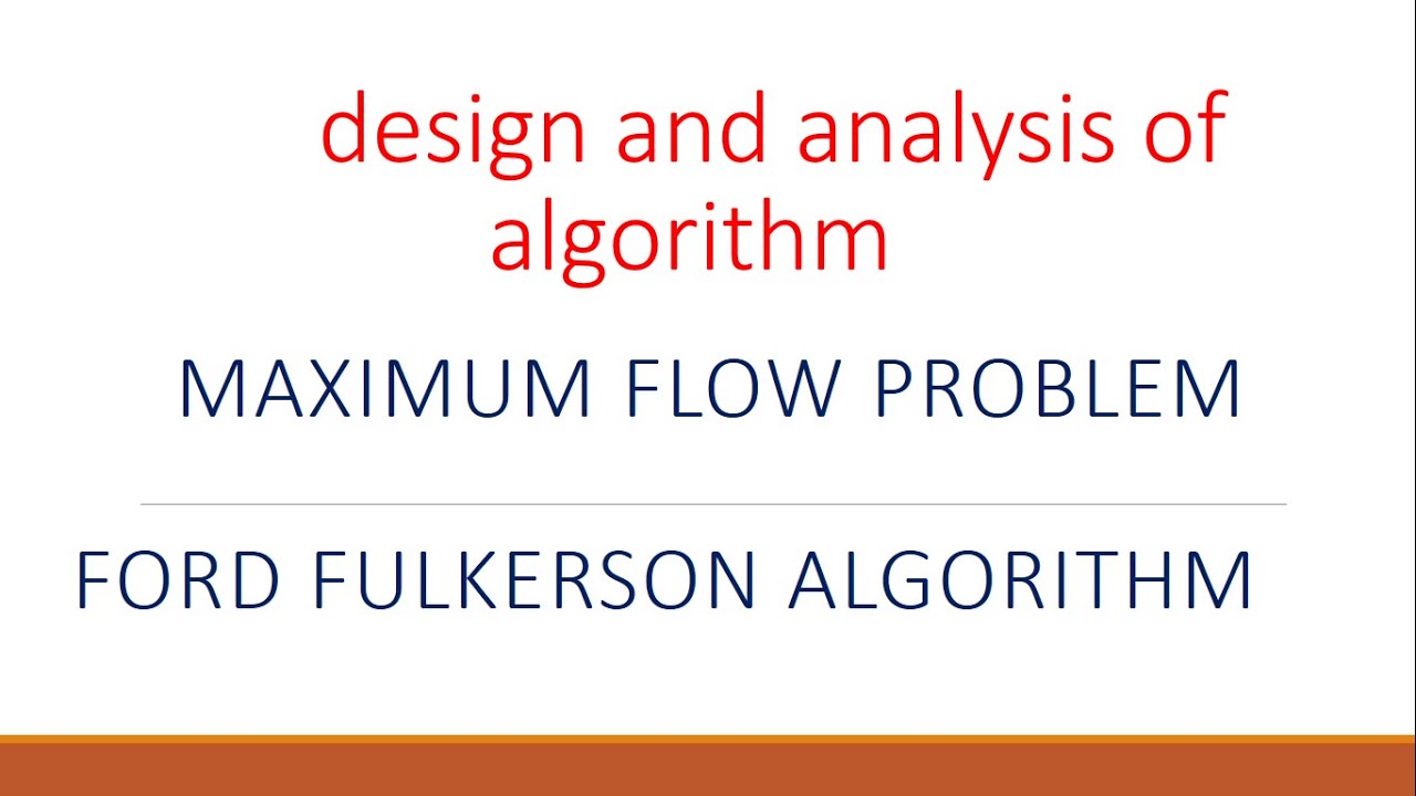 MAXIMUM FLOW PROBLEM--FORD FULKERSON ALGORITHM IN TAMIL - YouTube
