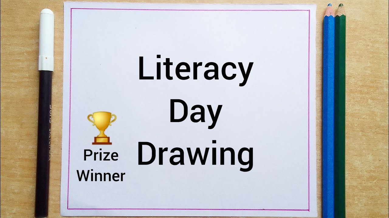 International Literacy Day Drawing |World Literacy Day Poster Drawing ...