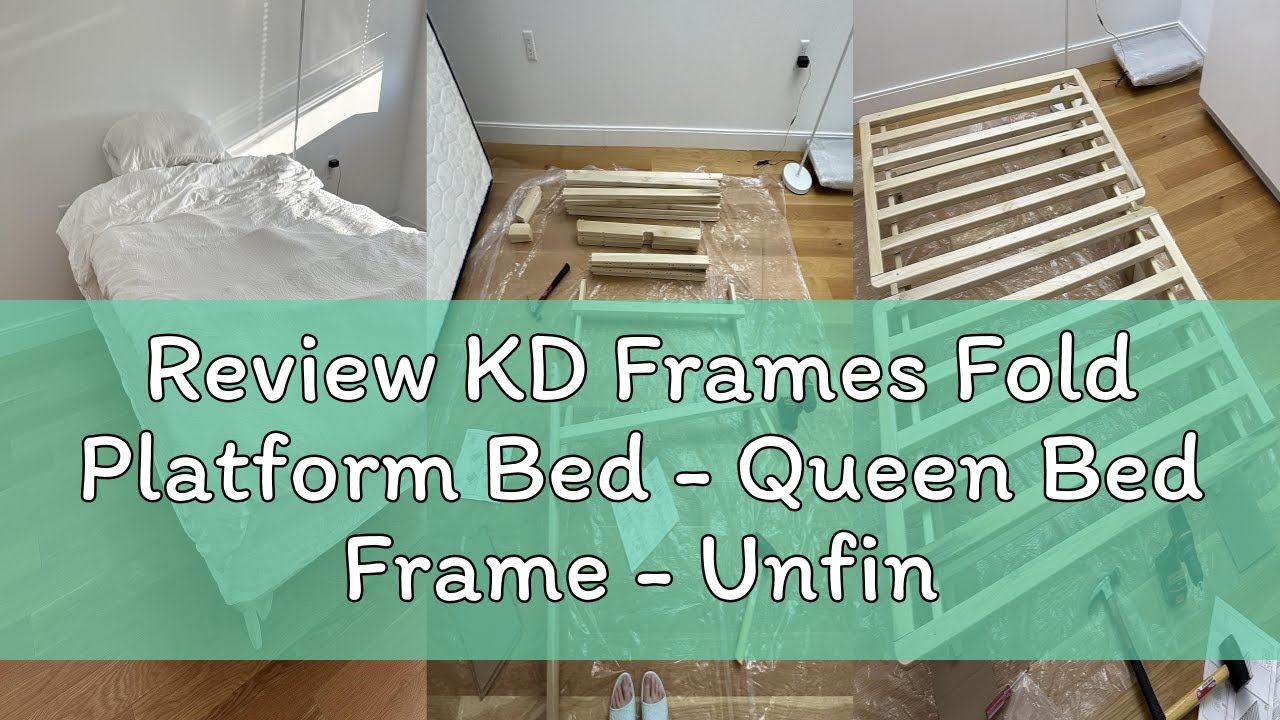 Review KD Frames Fold Platform Bed - Queen Bed Frame - Unfinished Wood ...