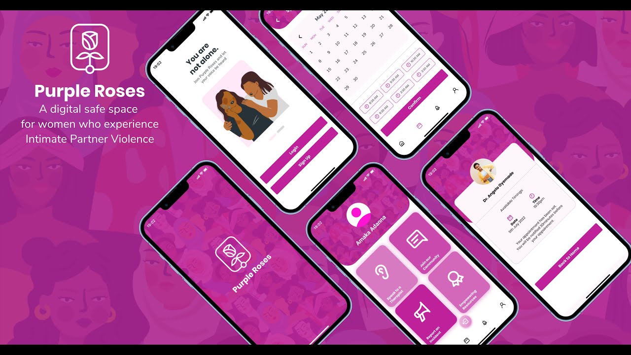 UI Design for Purple Roses Mobile Application - YouTube