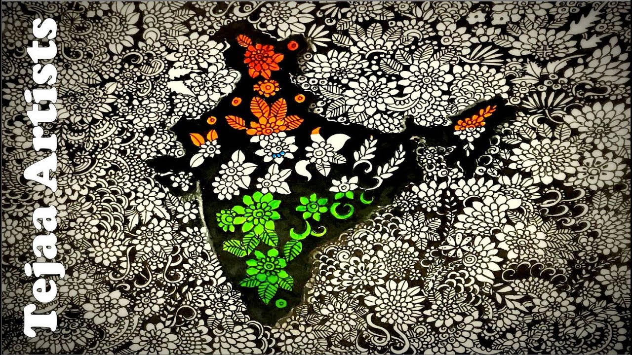 INDIA MAP DOODLE | REPUBLIC DAY SPECIAL || Zentangle Art | Doodle Art ...