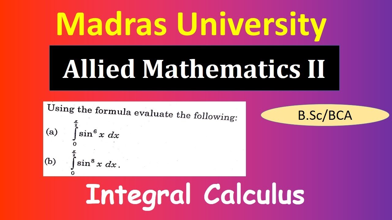Reduction formula for sinx | Integral calculus | x^3cosx | Allied ...