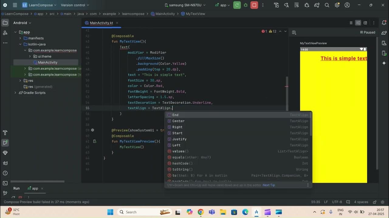How to create TextView in Jetpack Compose - YouTube
