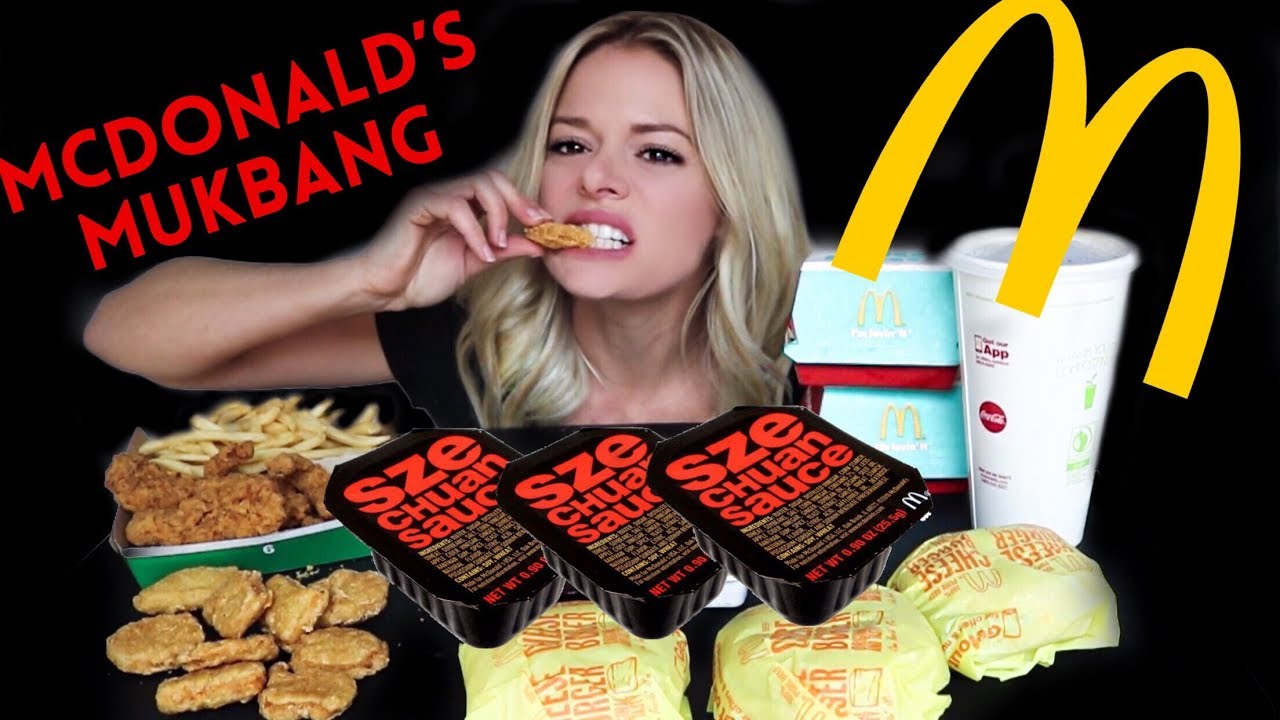 MCDONALDS CHALLENGE 먹방 MUKBANG (Eating show!) + Szechuan Sauce Taste ...