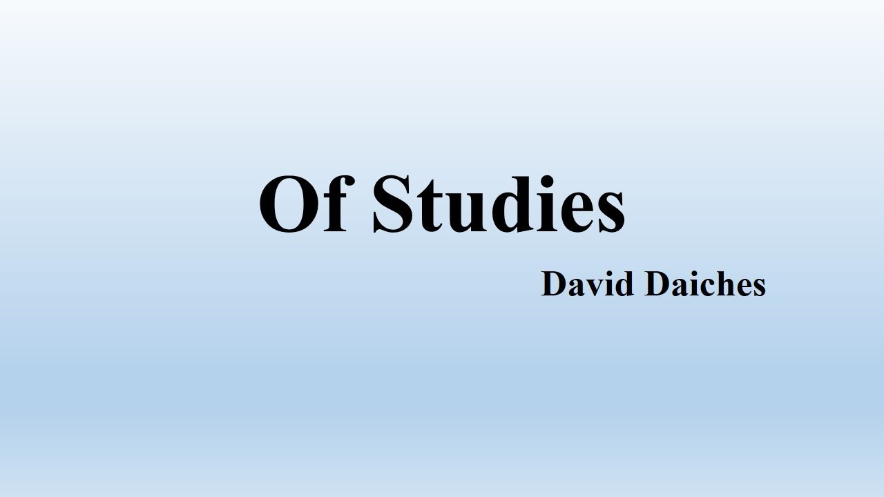 Francis Bacon, "Of Studies" || Summary - YouTube